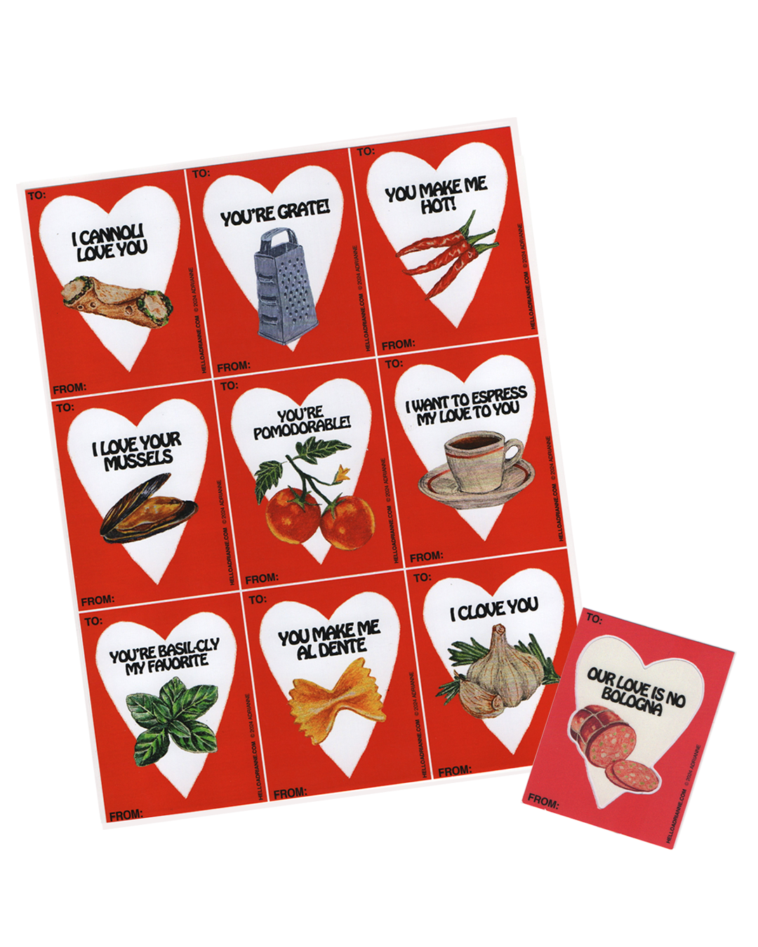 Italian Food Valentine's Set – Hello Adrianne